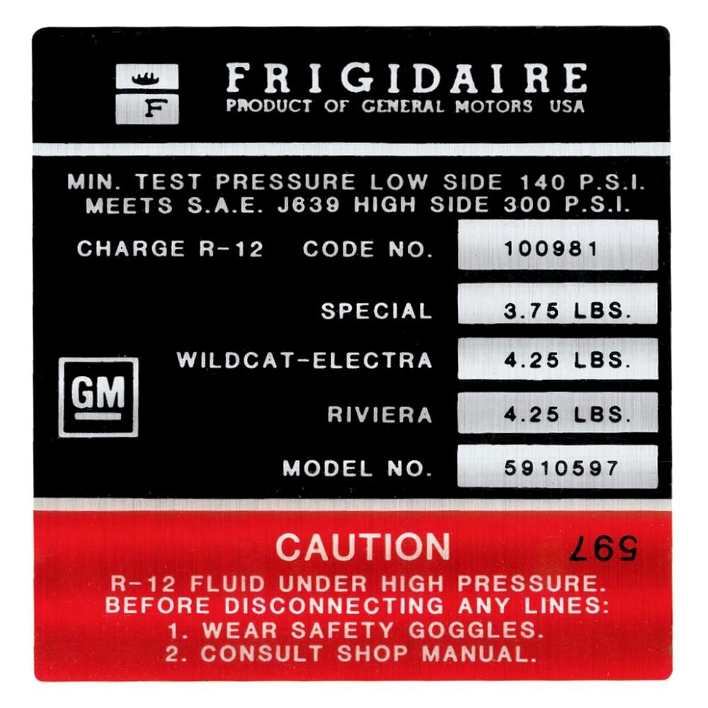 QRP® SDB0120 - Model 5910597 A/C Compressor Decal