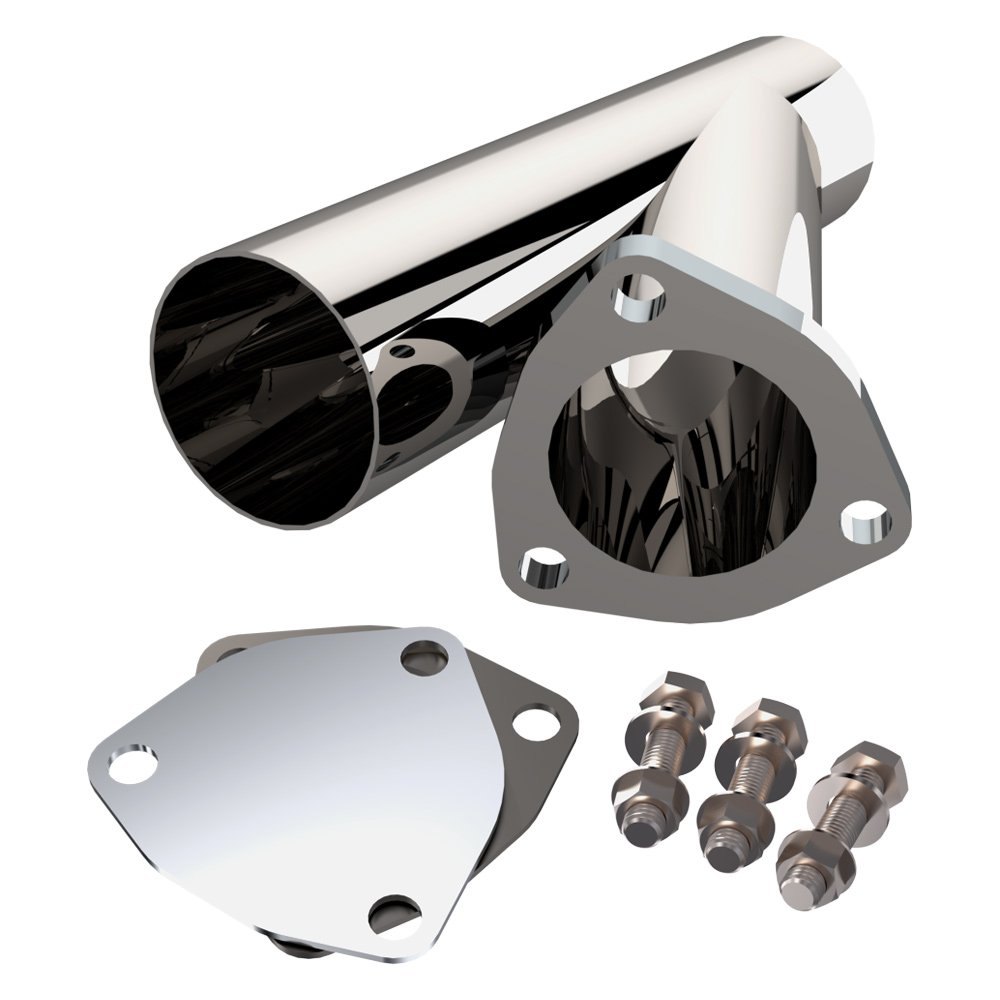 QTP® - Stainless Steel Polished Exhaust Cutout Y-Pipe