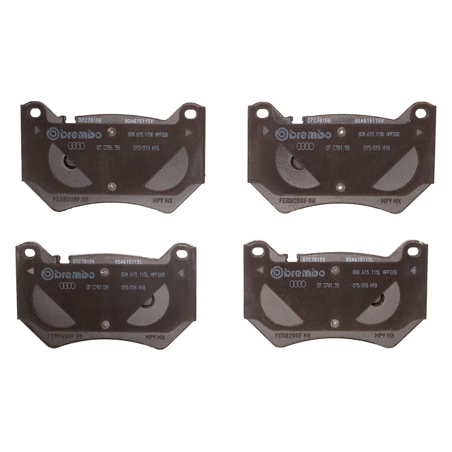 R1 Concepts® 2600-2139-00 - Euro Ceramic Ceramic Front Brake Pads