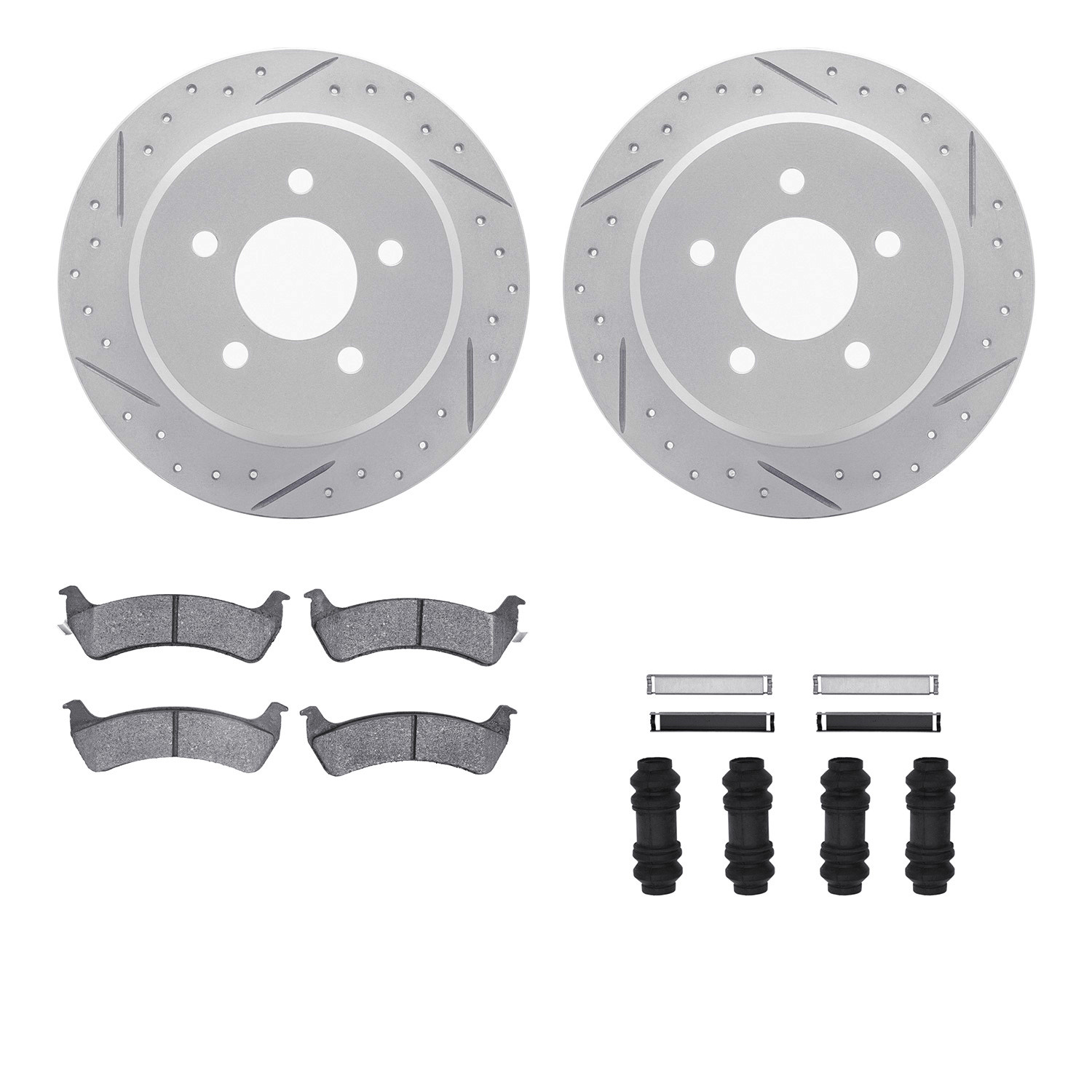 R1 Concepts® WBXH1-99088 - Drilled and Slotted Rear Brake Kit with ...