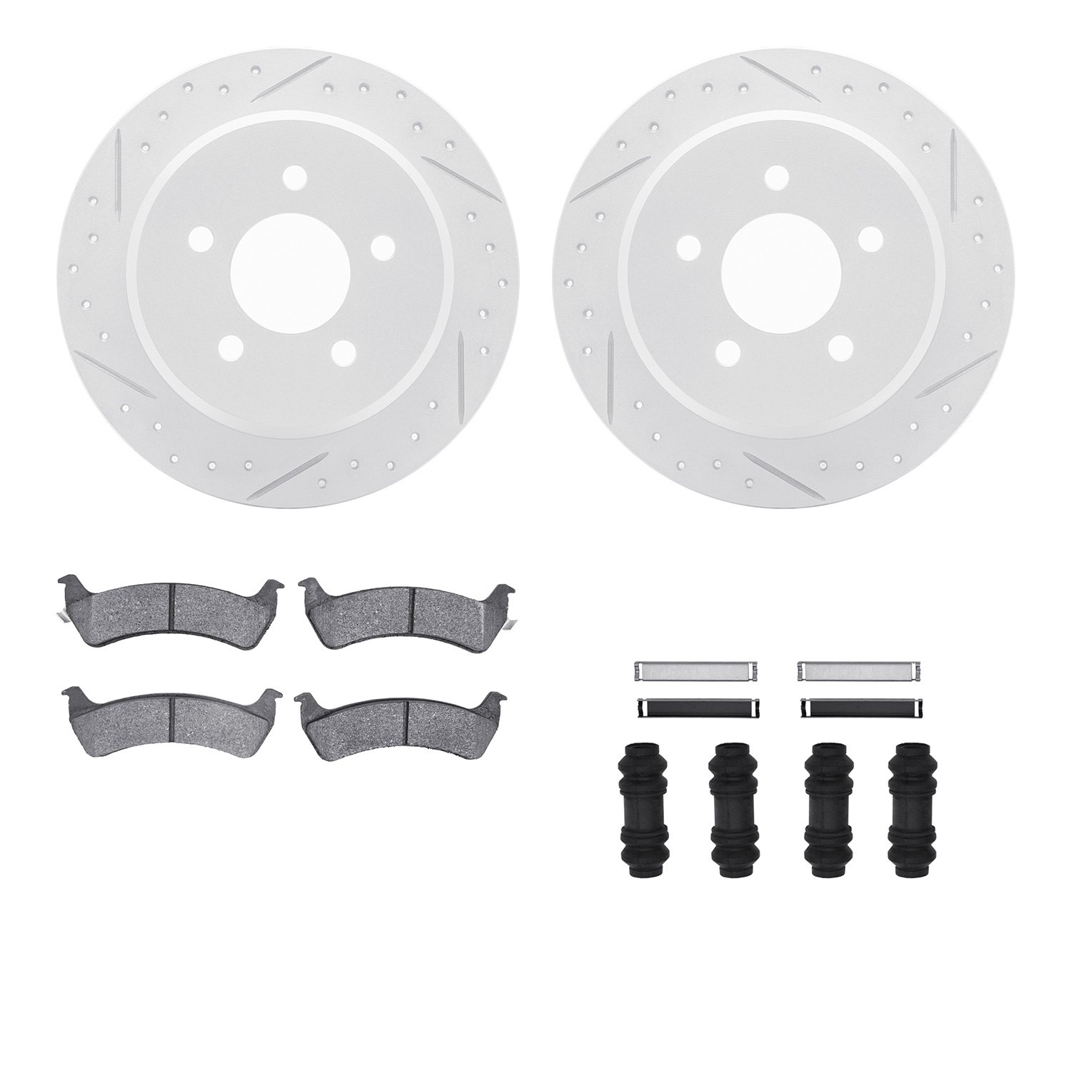 R1 Concepts® WBXH1-99088 - Drilled and Slotted Rear Brake Kit with ...