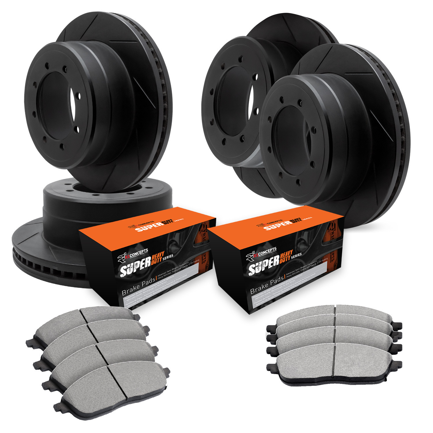 R1 Concepts® WCXN2-99095 - Slotted Brake Kit with Super Duty Pads