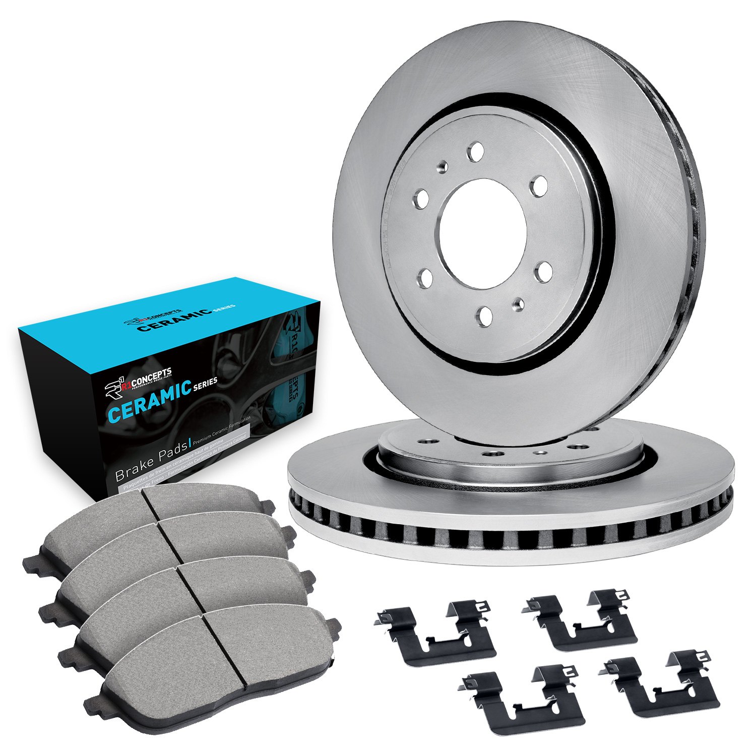 R1 Concepts® WFWH1-48043 - eLINE Series Rear Brake Kit with Ceramic Pads