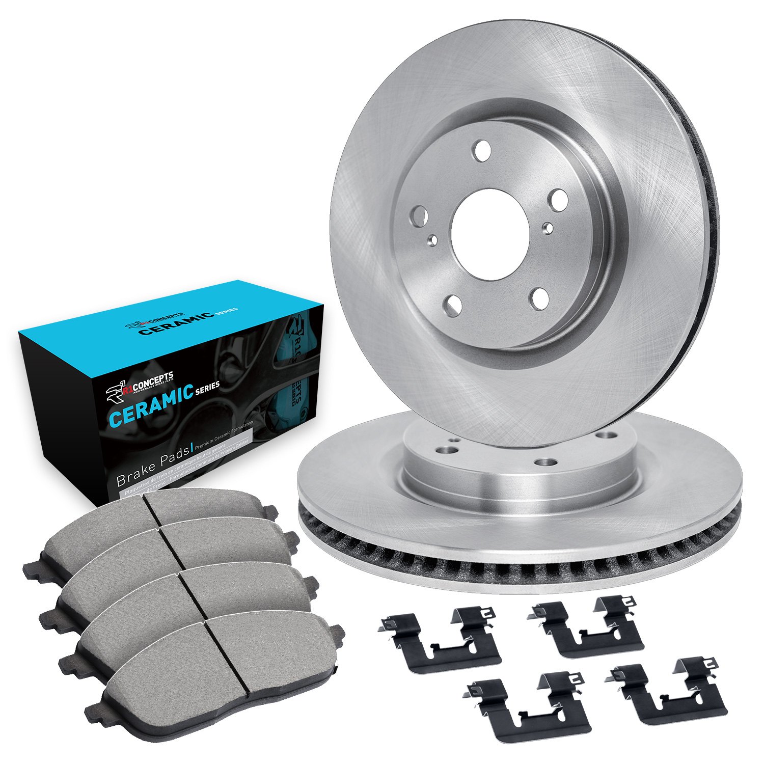 R1 Concepts® WFWH1-67017 - eLINE Series Front Brake Kit with Ceramic Pads