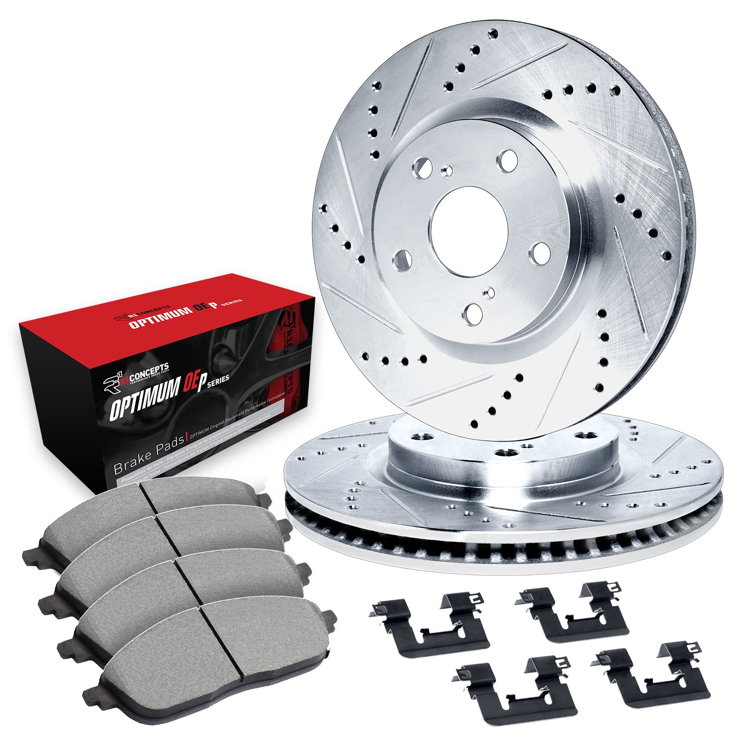 R1 Concepts® WGUH1-31039 - Drilled and Slotted Rear Brake Kit with ...