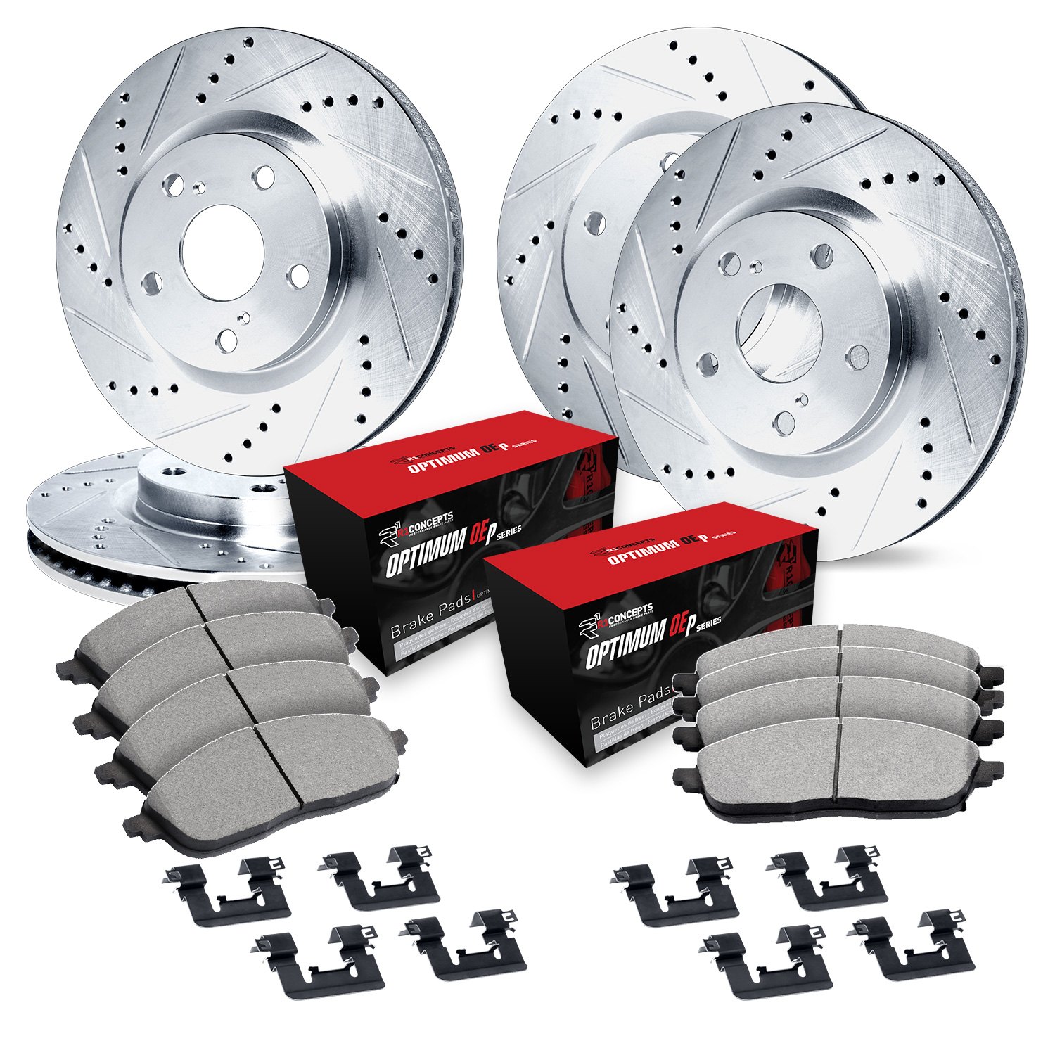 R1 Concepts® WGUH2-31060 - Drilled and Slotted Front and Rear Brake Kit ...