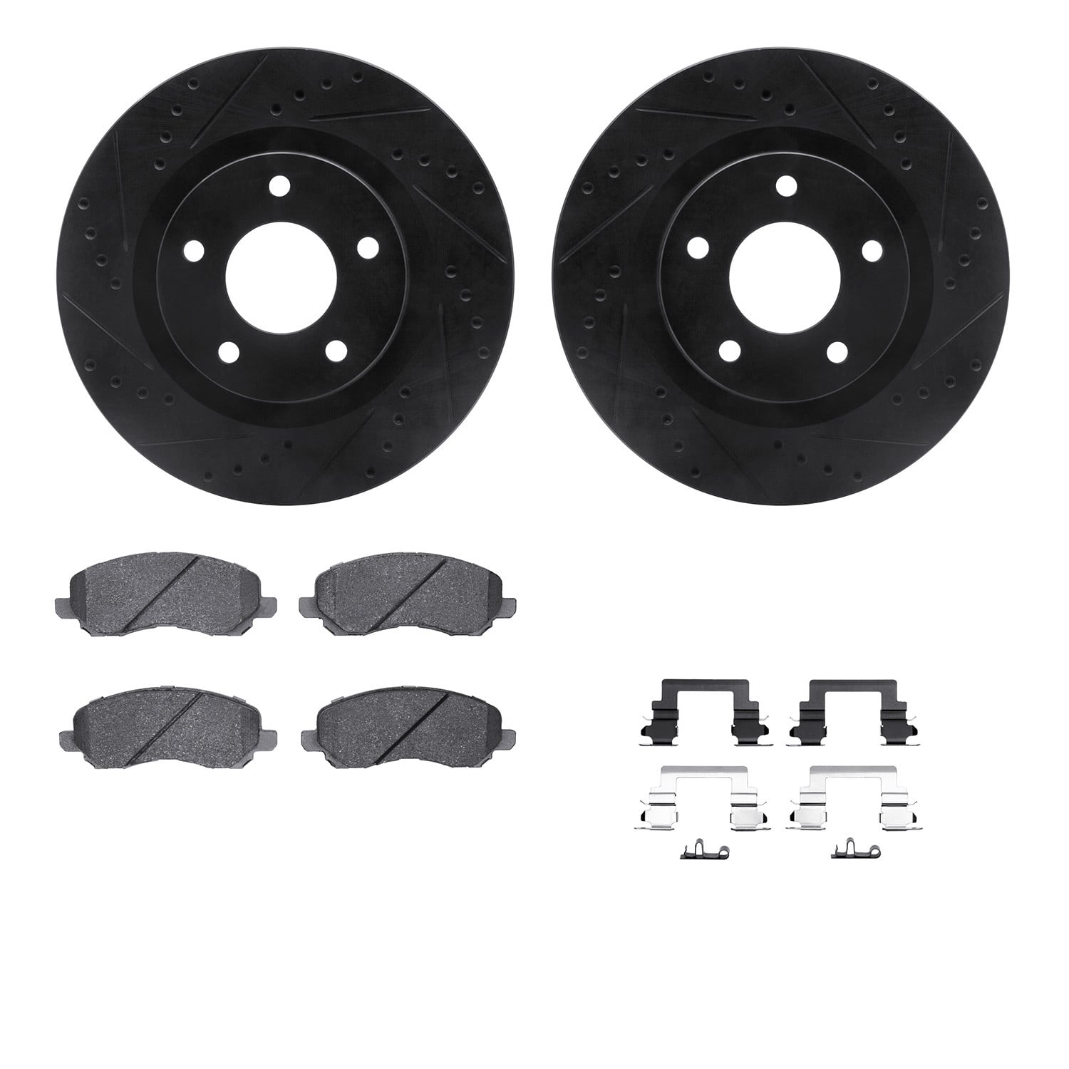 R1 Concepts® - Drilled and Slotted Brake Kit with Optimum OE Pads
