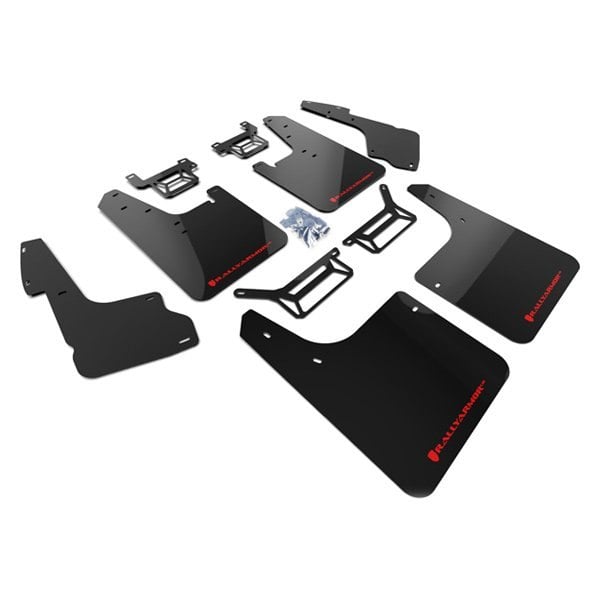 Rally Armor® MF48-UR-BLK/RD - UR Series Black Mud Flap Kit with Red ...