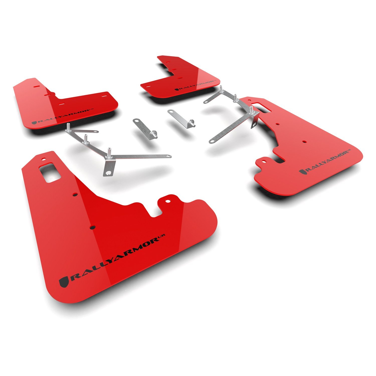 Rally Armor® MF99-UR-RD-BLK - UR Series Red Mud Flap Kit with Black Logo