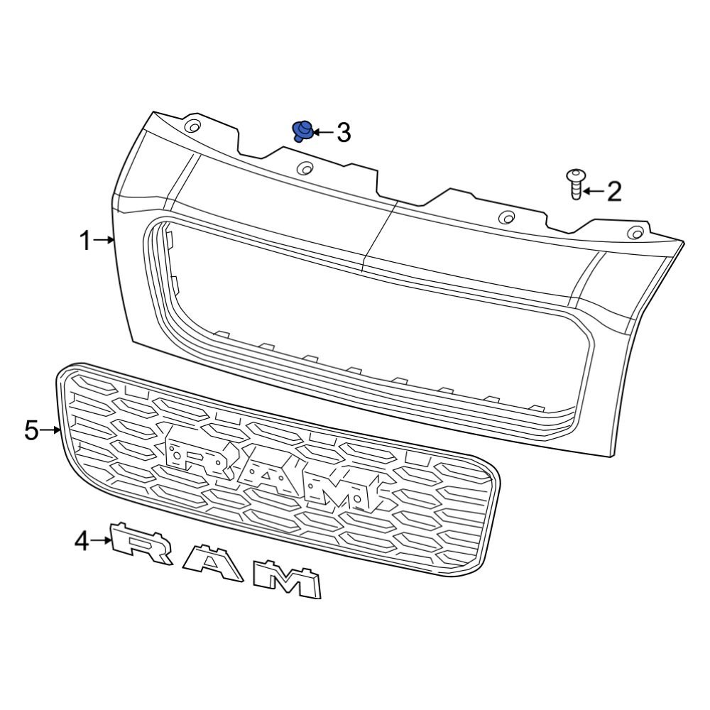 Ram OE 68095826AA - Grille Molding Rivet