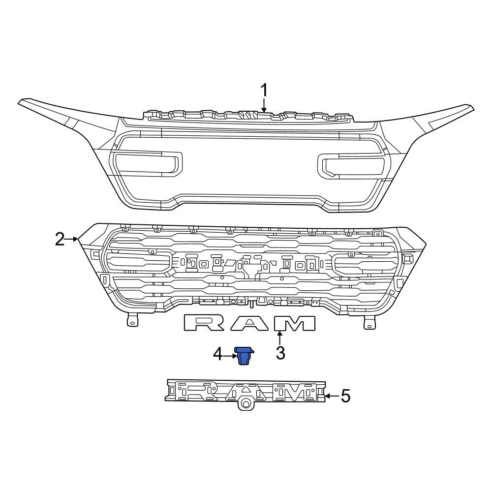Ram OE 68576750AA - Upper Grille Emblem Bracket