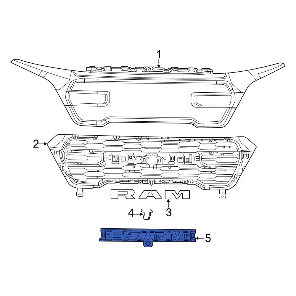 Ram OE 68576748AA - Lower Grille Emblem Bracket