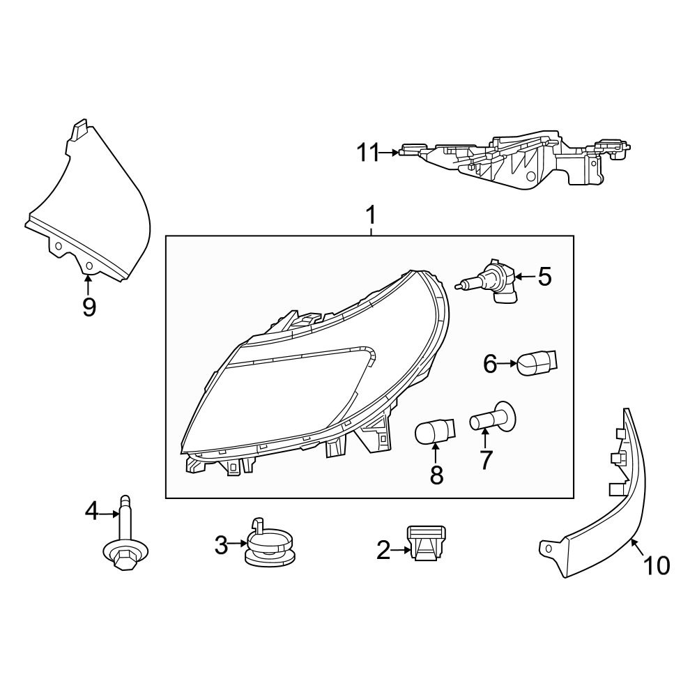 Ram OE 1ZT59ZZZAA - Front Right Lower Headlight Bezel