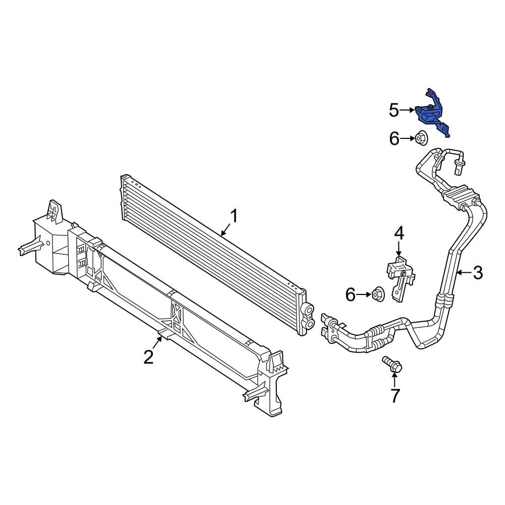 Ram OE 57008694AB - Rear Transmission Oil Cooler Line Bracket
