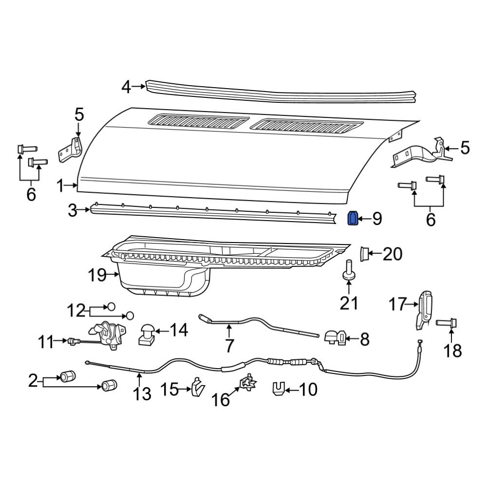 Ram OE 68162954AA - Hood Prop Rod Grommet