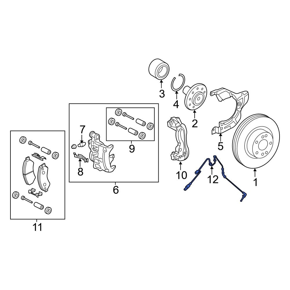 Ram OE 68437014AB - Front ABS Wheel Speed Sensor