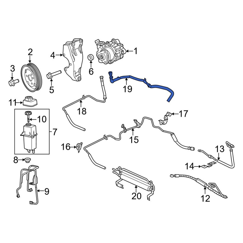Ram OE 68168027AE - Power Steering Reservoir Hose