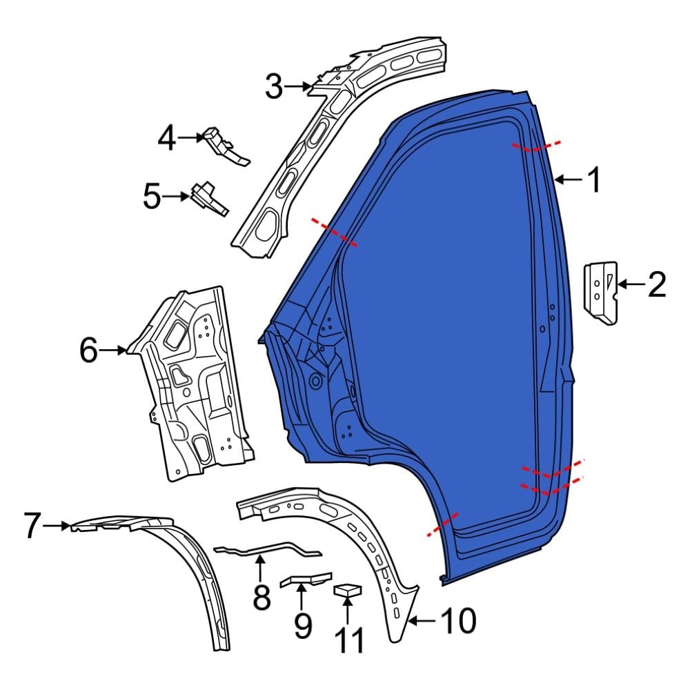 Ram OE 68506164AA - Front Left Uniside