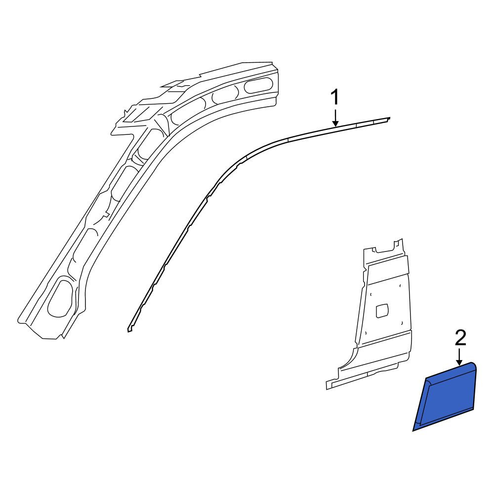 Ram OE 1ZT47LAHAA - Right Body B-Pillar Molding