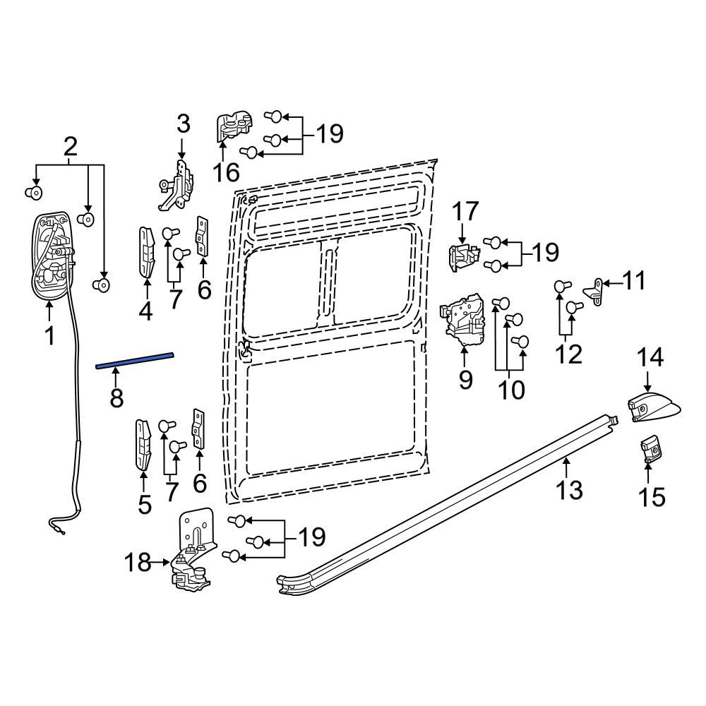 Ram OE 68238544AB - Sliding Door Handle Gasket