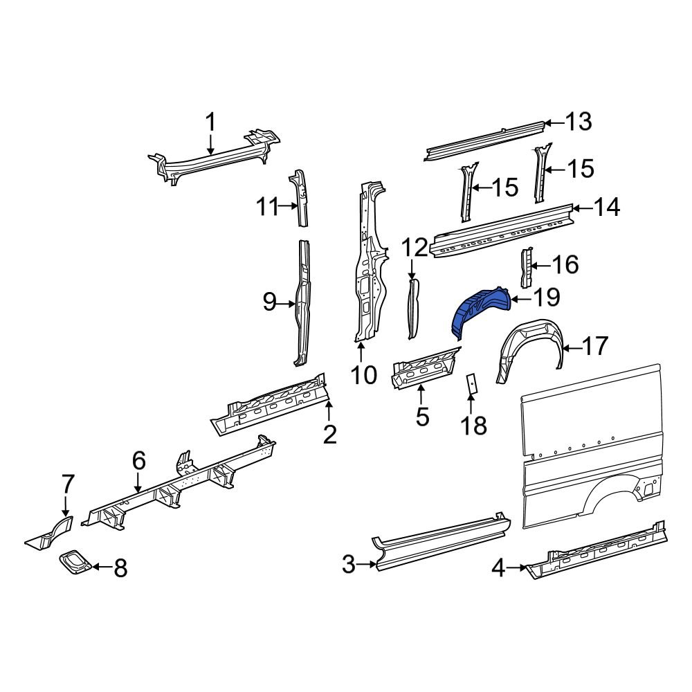 Ram OE 68134105AA - Rear Right Inner Wheel Housing Side Panel
