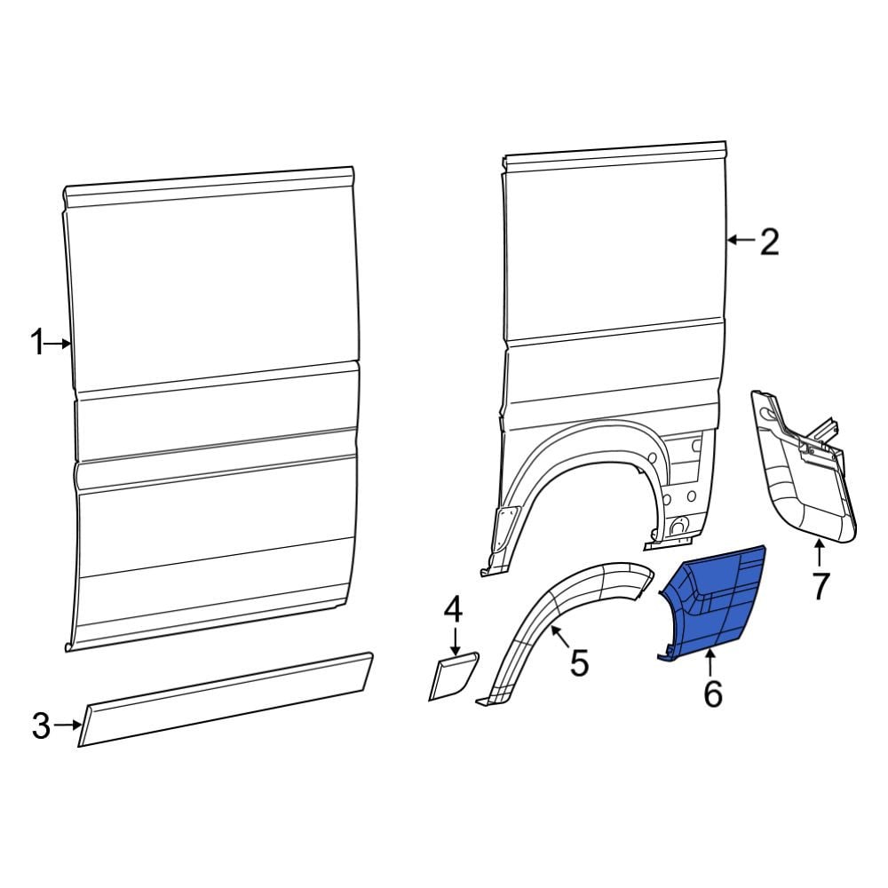 Ram OE 1ZT40LAHAA - Left Rocker Panel Guard