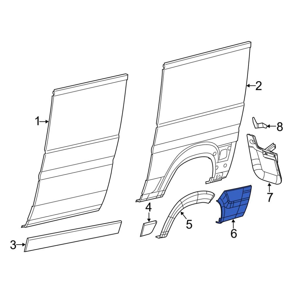 Ram OE 1ZT40LAHAA - Left Rocker Panel Guard
