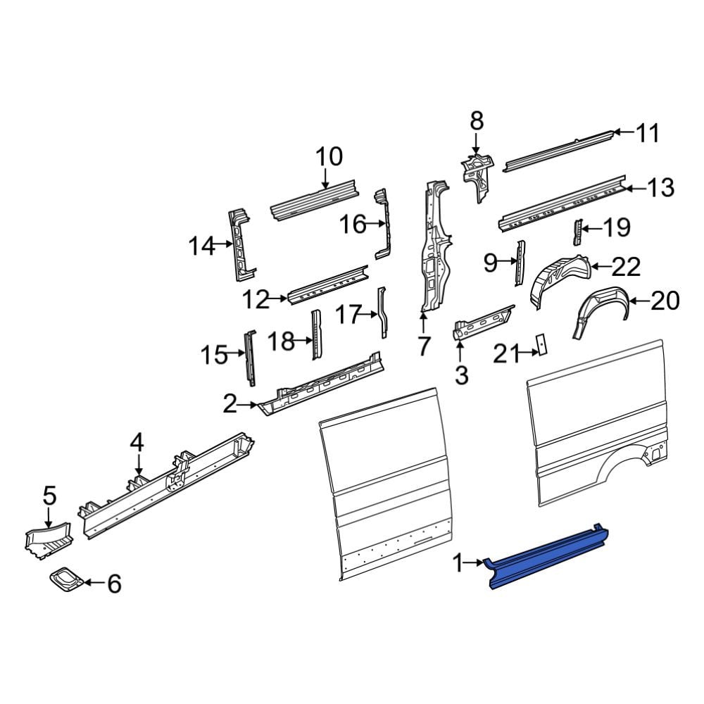Ram OE 68095737AA - Right Outer Rocker Panel