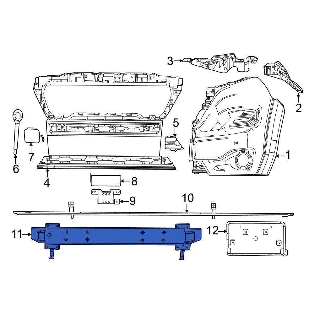 Ram OE 68531874AA - Front Bumper Impact Bar
