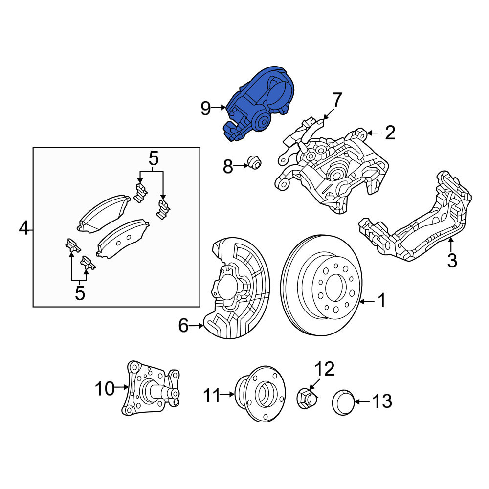 Ram OE 68603568AA - Rear Right Parking Brake Actuator