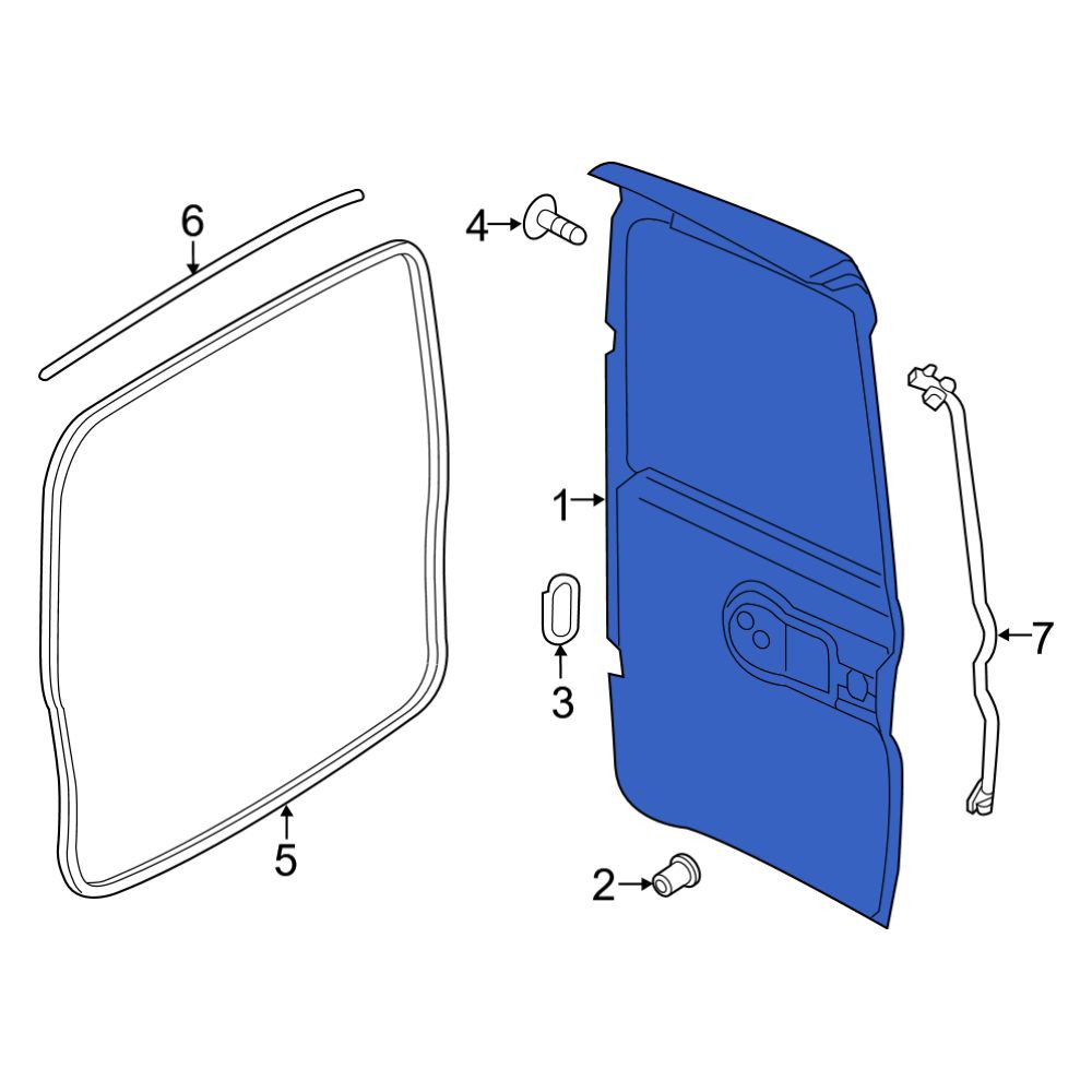 Ram OE 68273991AA - Rear Right Door Shell