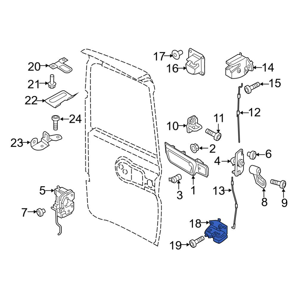 Ram OE 68322625AA - Rear Right Lower Door Latch Assembly