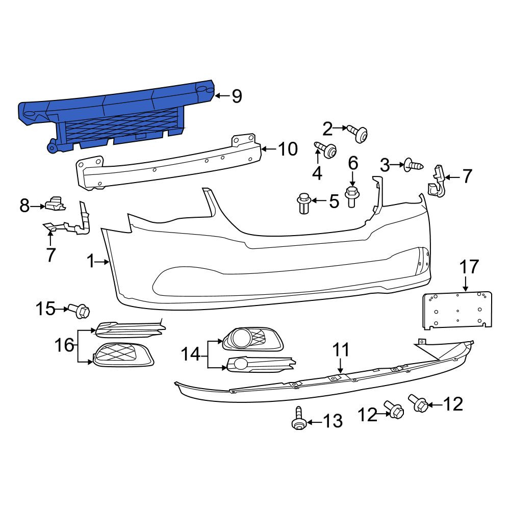 Ram OE 5182323AB - Front Bumper Impact Absorber