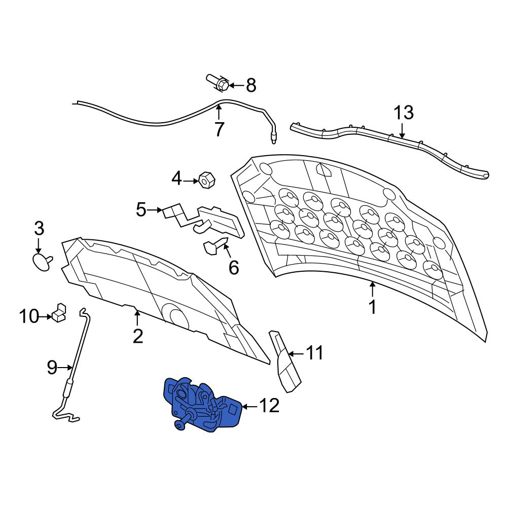 Ram OE 5020846AA - Front Hood Latch