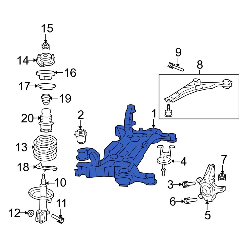 Ram OE 5085819AJ - Front Suspension Subframe Crossmember
