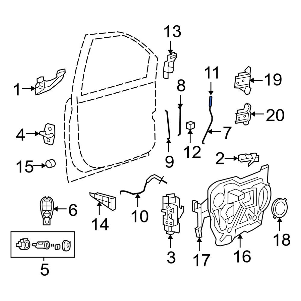 Ram OE 68030653AA - Front Door Lock Knob