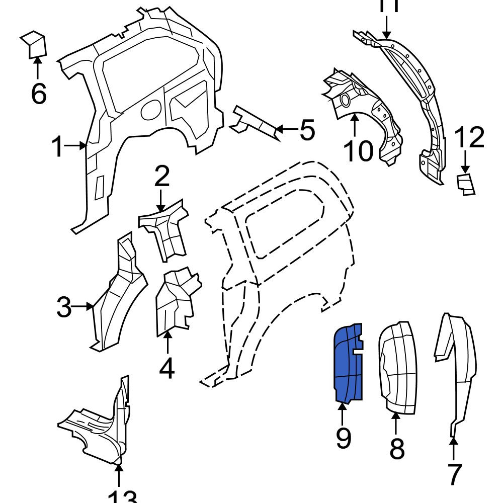 Ram OE 68103133AB - Wheel Housing Side Panel Brace