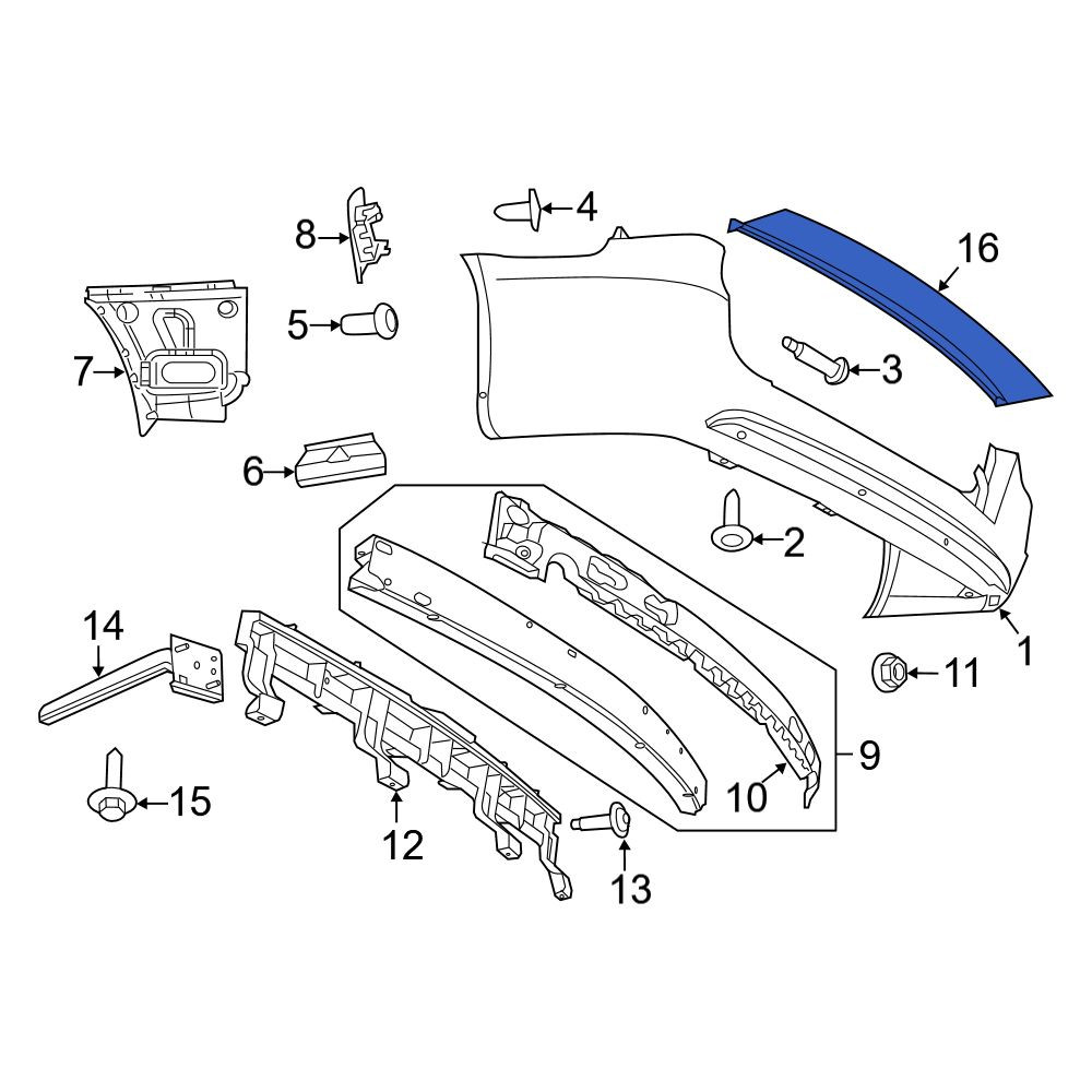 Ram OE 68125729AB - Rear Bumper Step Pad
