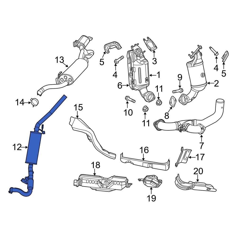 Ram OE 68040250AM - Rear Exhaust Intermediate Pipe