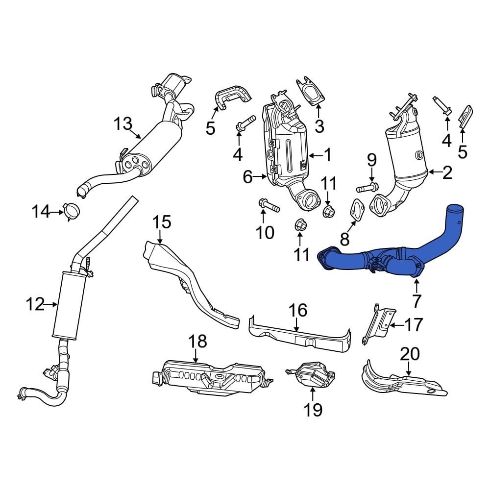 Ram OE 68034400AI - Front Exhaust Crossover Pipe