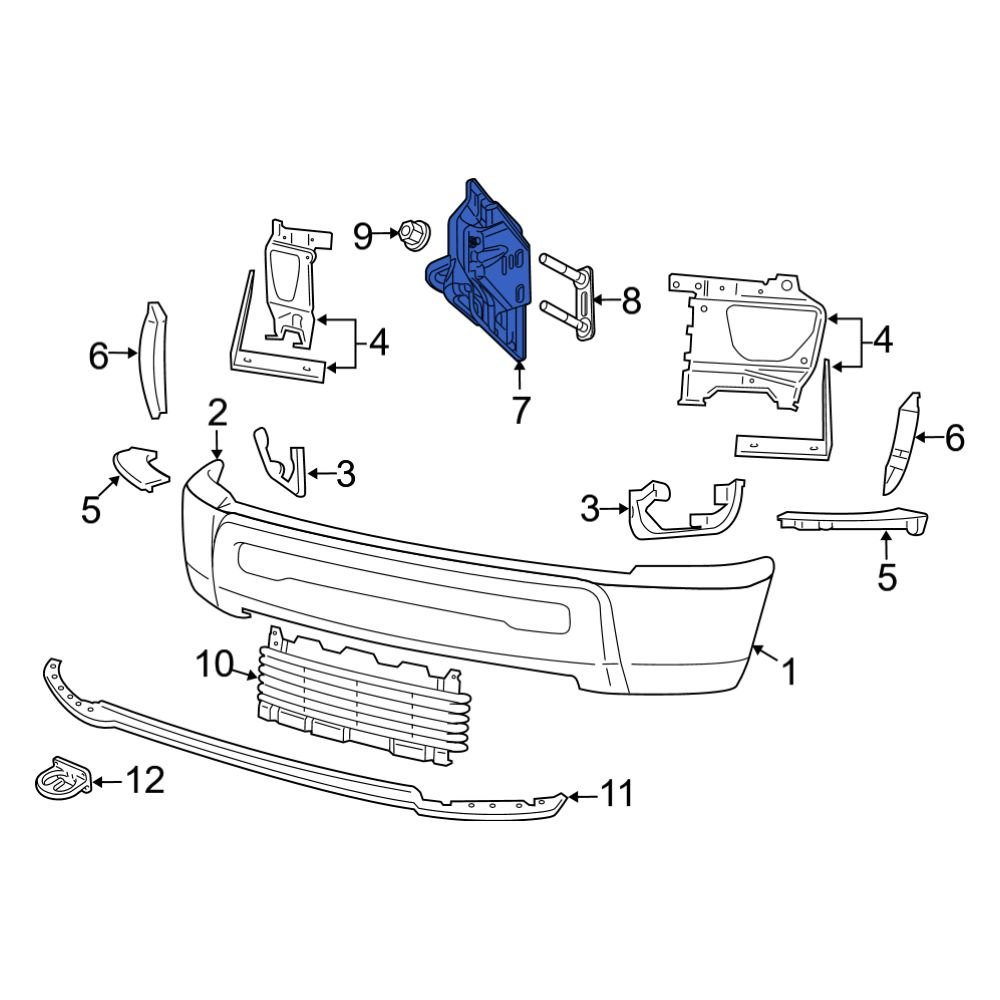 Ram OE 68049744AA - Rear Bumper Face Bar Bracket