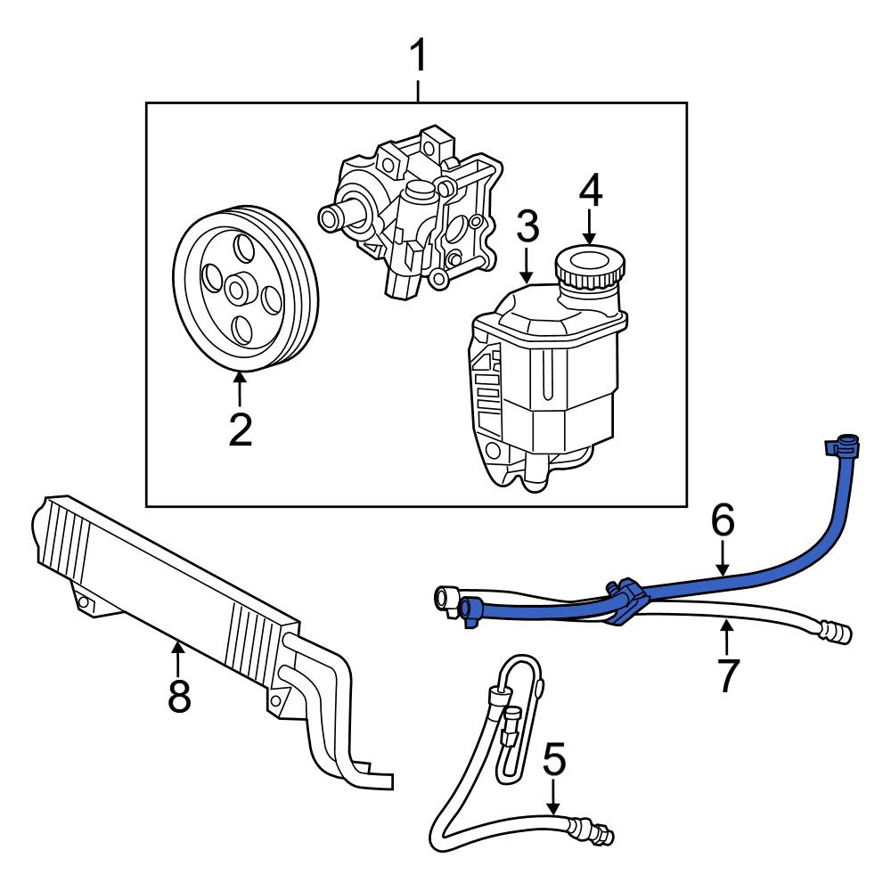 Ram OE 68031855AH - Power Steering Return Hose