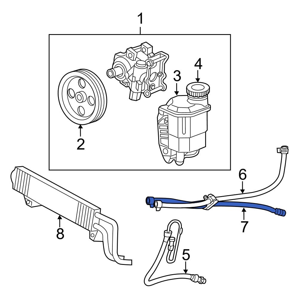 Ram OE 68031855AH - Power Steering Return Hose