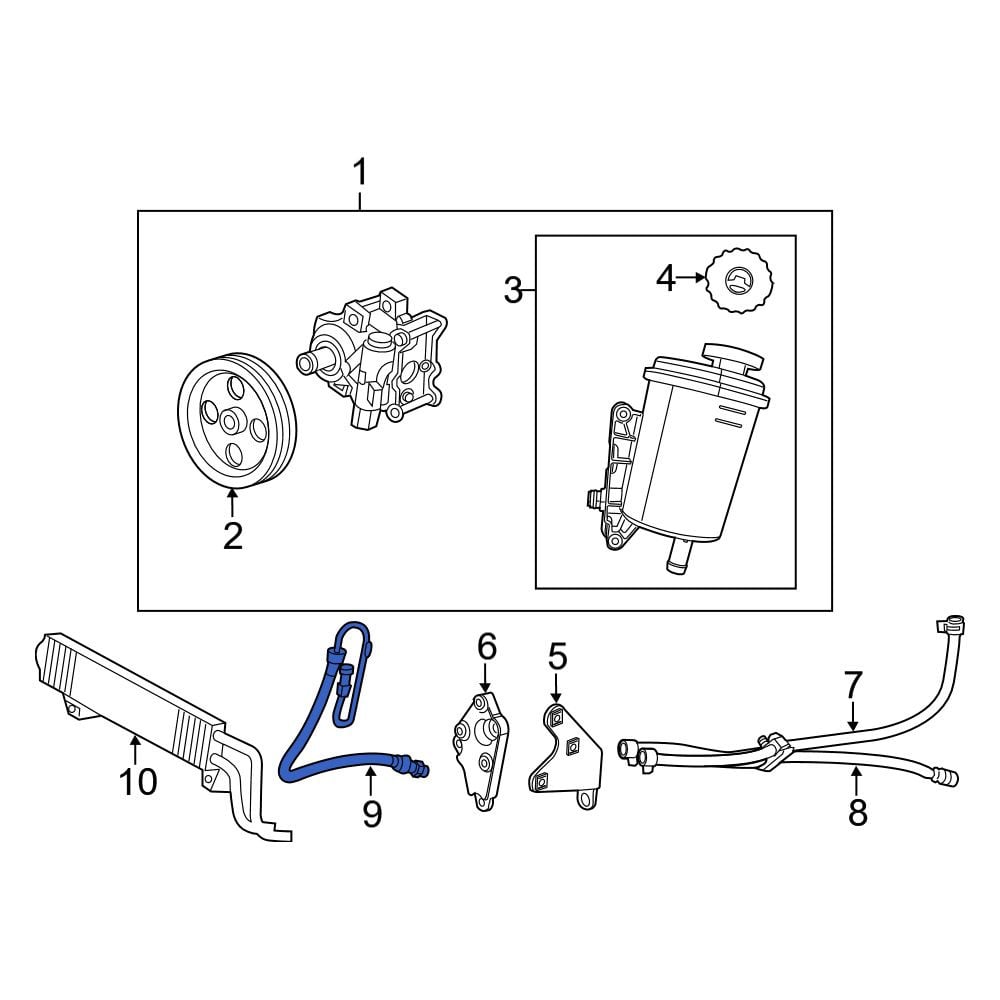 Ram OE 68164578AA - Power Steering Pressure Hose
