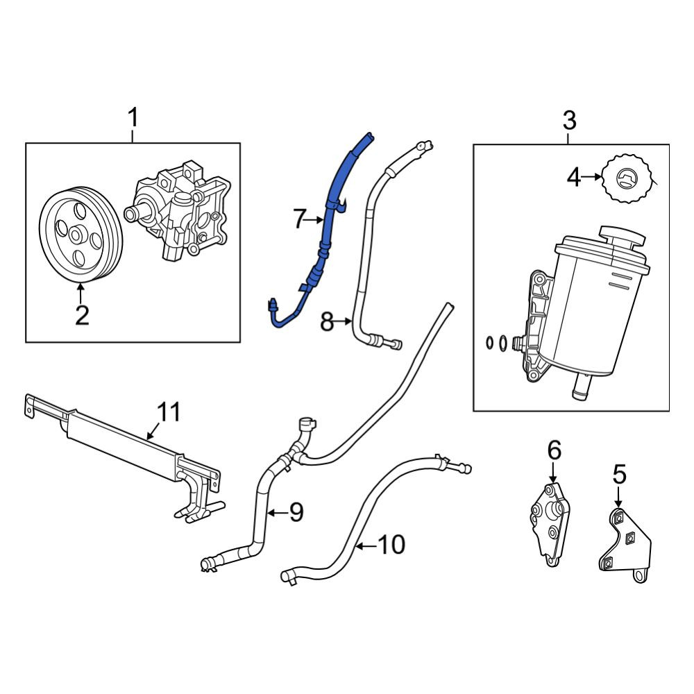 Ram OE 68164578AA - Power Steering Pressure Hose