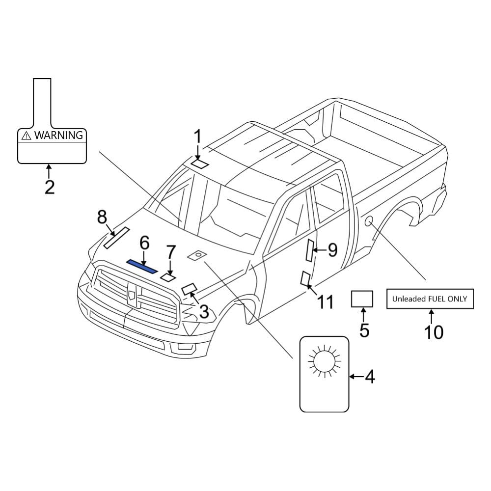 Ram OE 55056347AA - A/C System Information Label