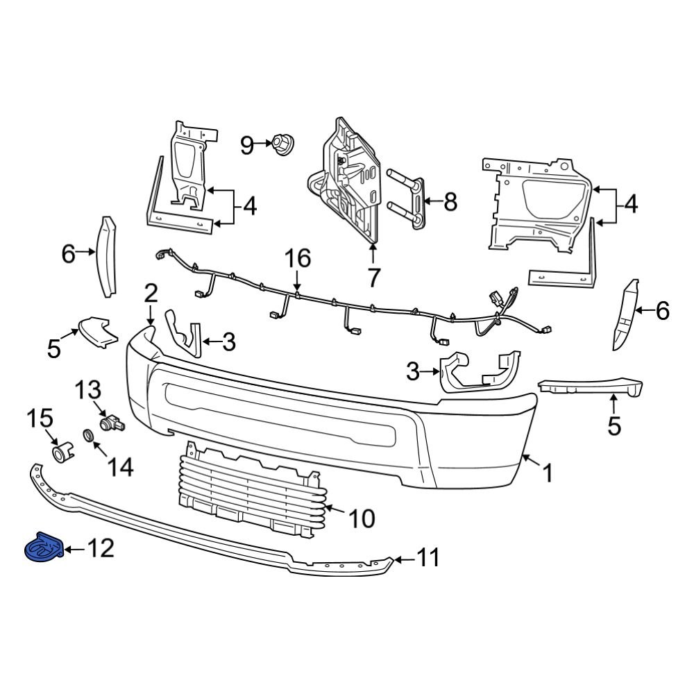 Ram OE 68171791AA - Front Tow Hook