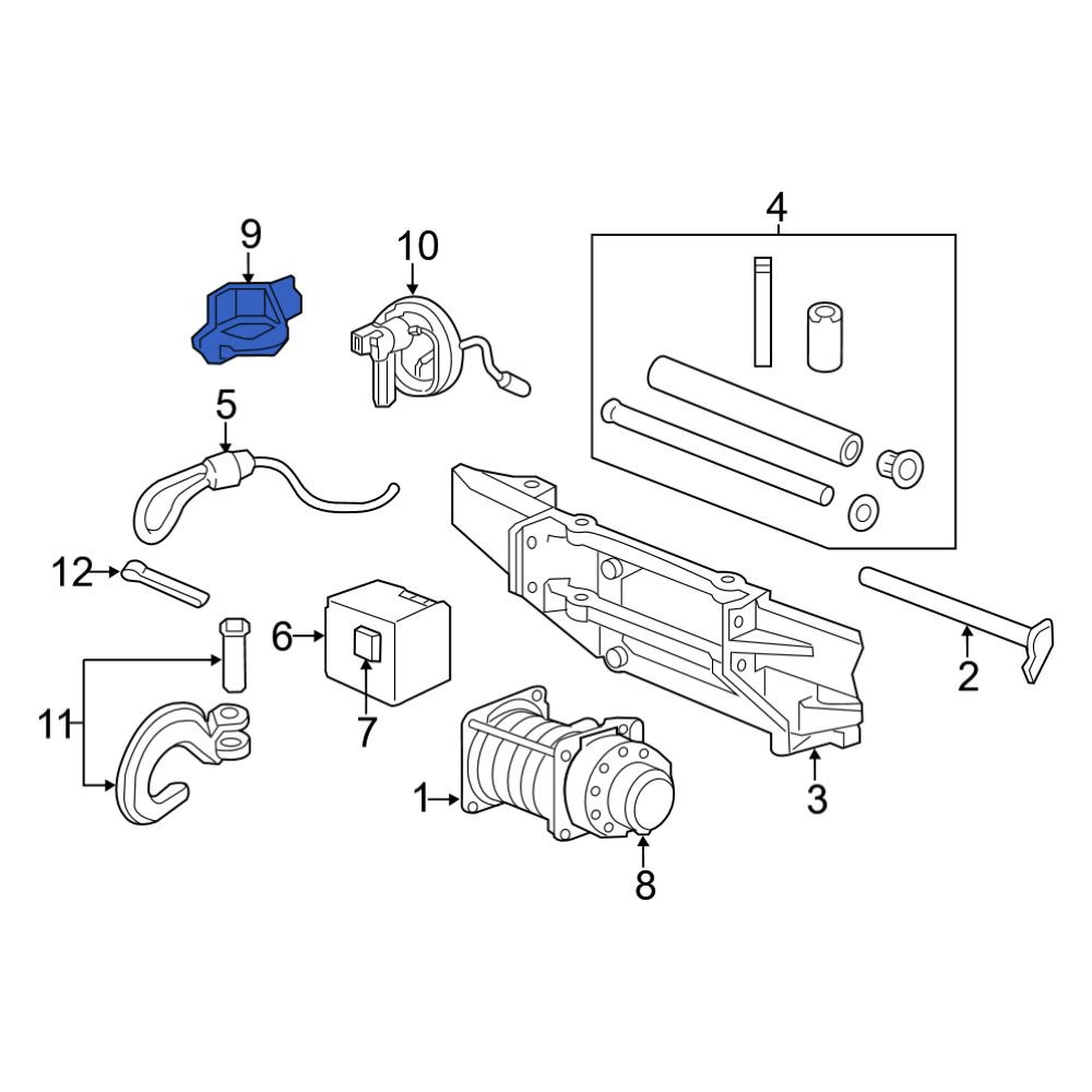 Ram OE 52121225AC - Left Winch Motor Bracket