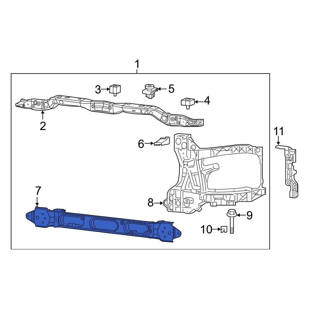Ram OE 68222831AA - Front Lower Radiator Support Tie Bar Bracket