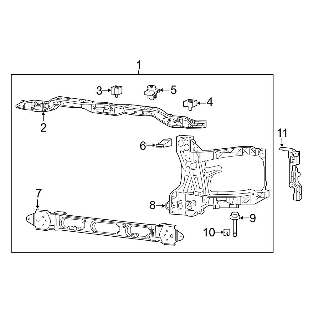 Ram OE 68217752AB - Front Radiator Support Panel